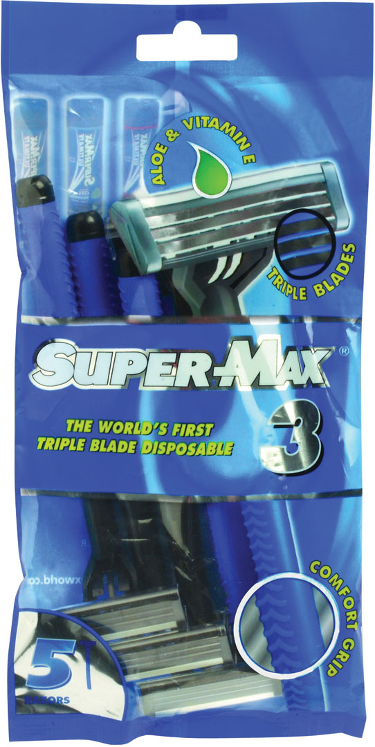 Super-Max 3-brit pánske strojčeky 5 ks | Teta drogérie eshop