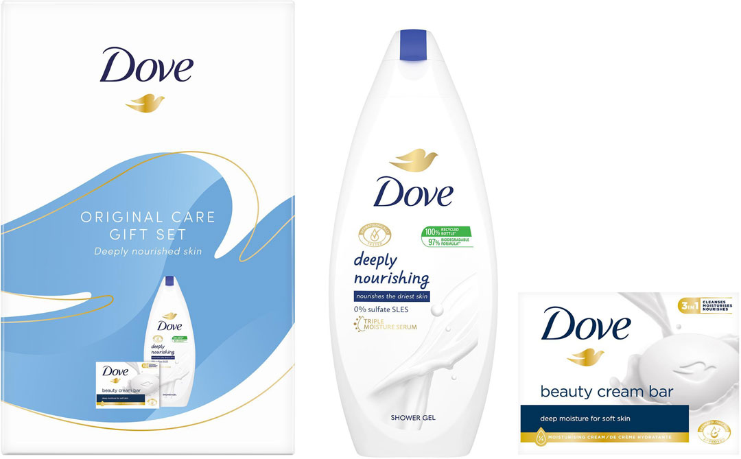 Dove darčeková sada Original - sprchovací gél Deeply Nourishing 250 ml ...