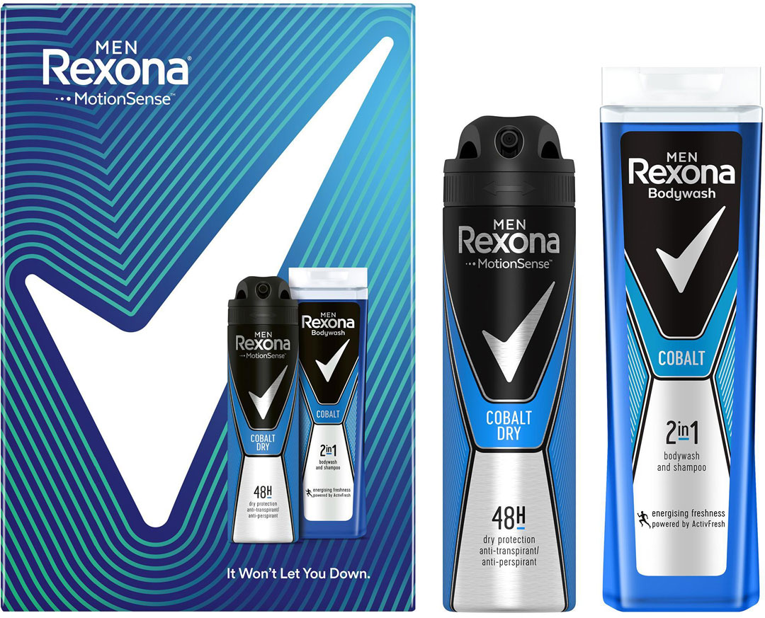 Rexona darčeková sada Cobalt pánska - sprchovací gél 250 ml, deodorant ...