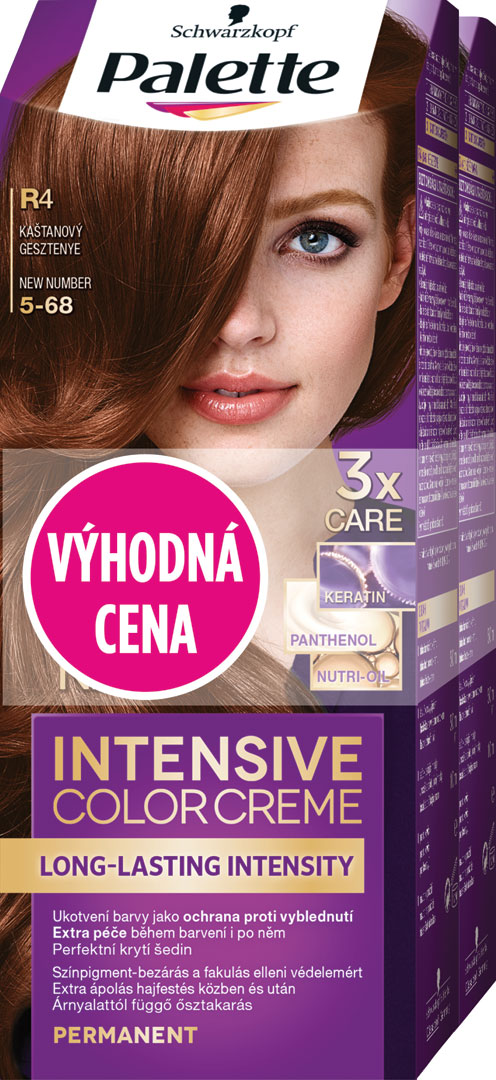 Palette Intensive Color Creme farba na vlasy 5-68 (R4) Gaštanový 2x50 ...