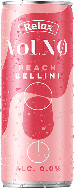 Relax VOL.NO sýtený nealkoholický nápoj Peach Bellini 330 ml | Teta ...